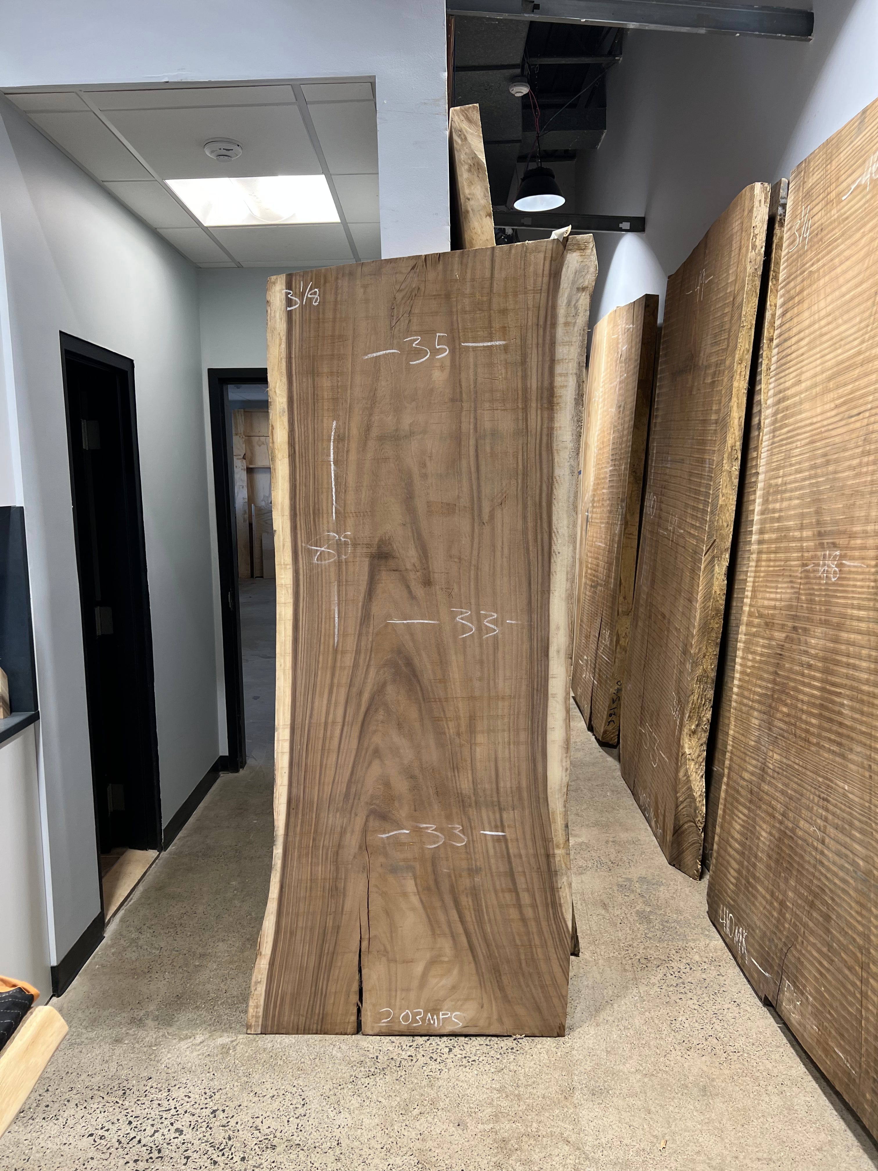 85" (7') Monkey Pod Wood Slab | The Carpentry Shop Co.