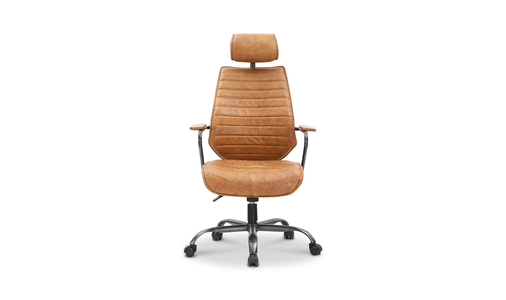Executive Swivel Office Chair Cigare Tan Leather | The Carpentry Shop Co.