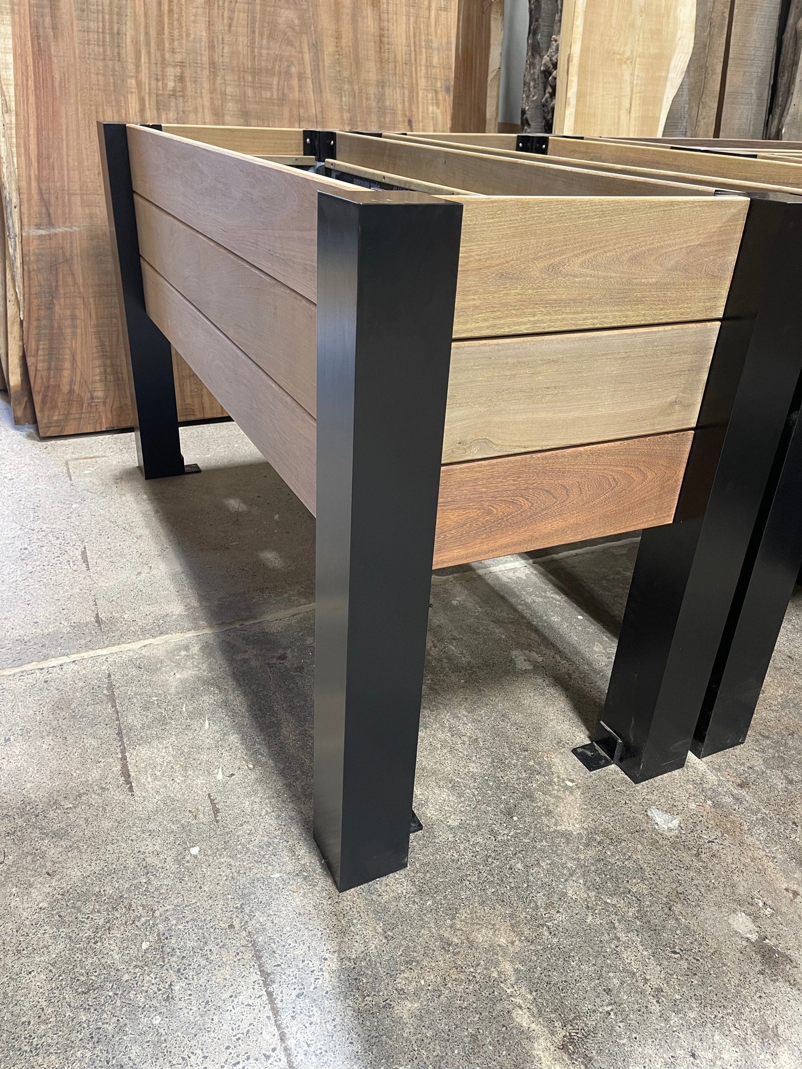 Commercial Grade Elevated ADA Compliant Ipe Planters with Aluminum Legs ...