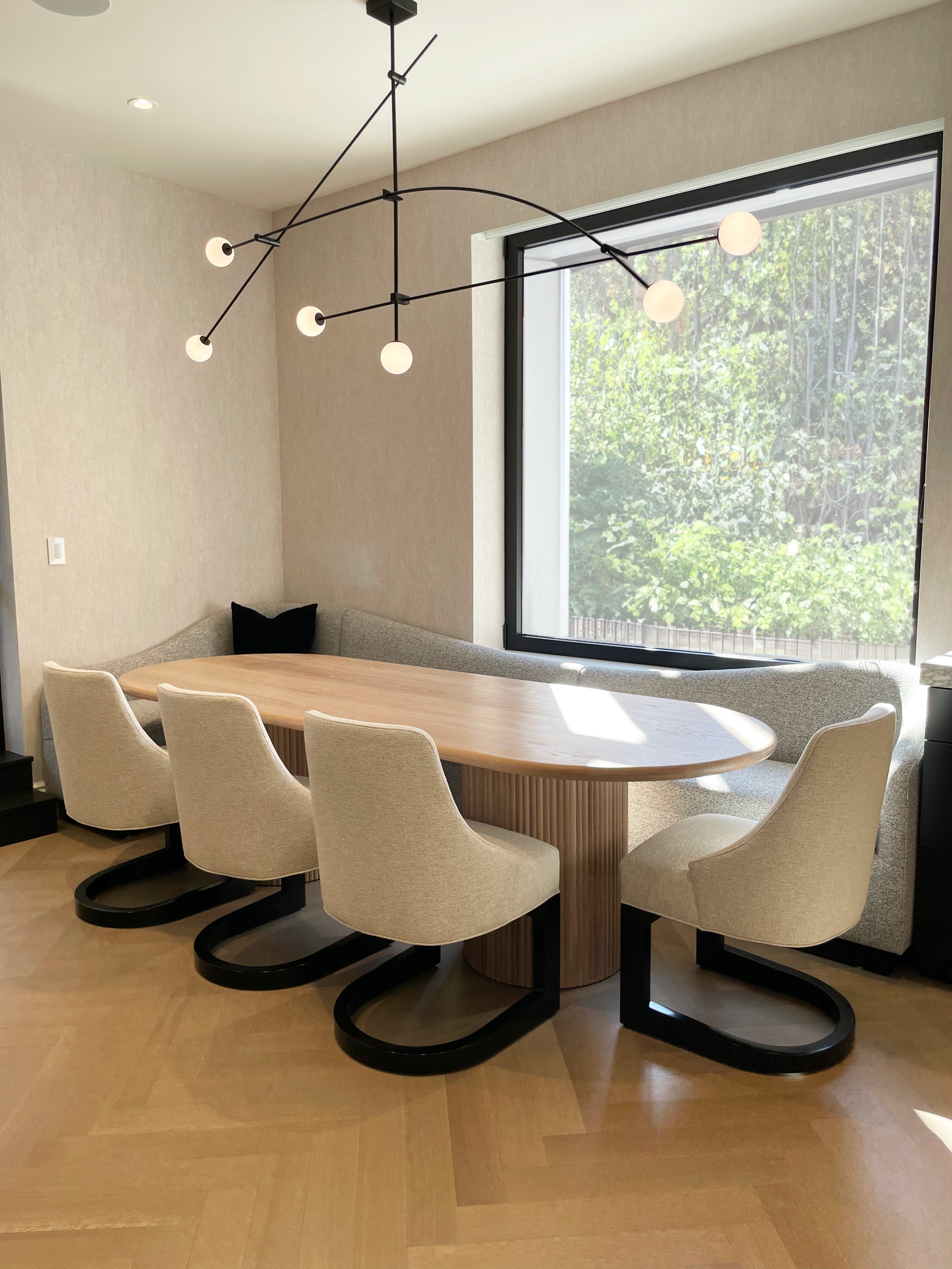 SBG WHITE OAK DINING TABLE TAMBOUR BASE | The Carpentry Shop Co.